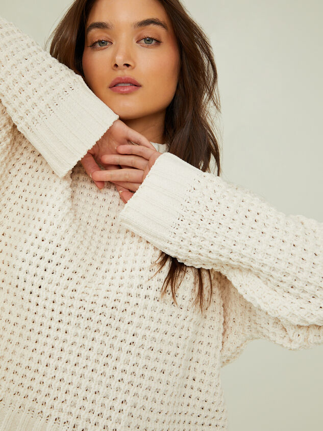 Natalie Matte Chenille Sweater in Ivory | Altar'd State